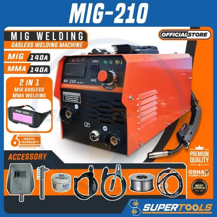 Mig welding machine set SuperTools MIG-210 2 IN 1 MIG Professional ...