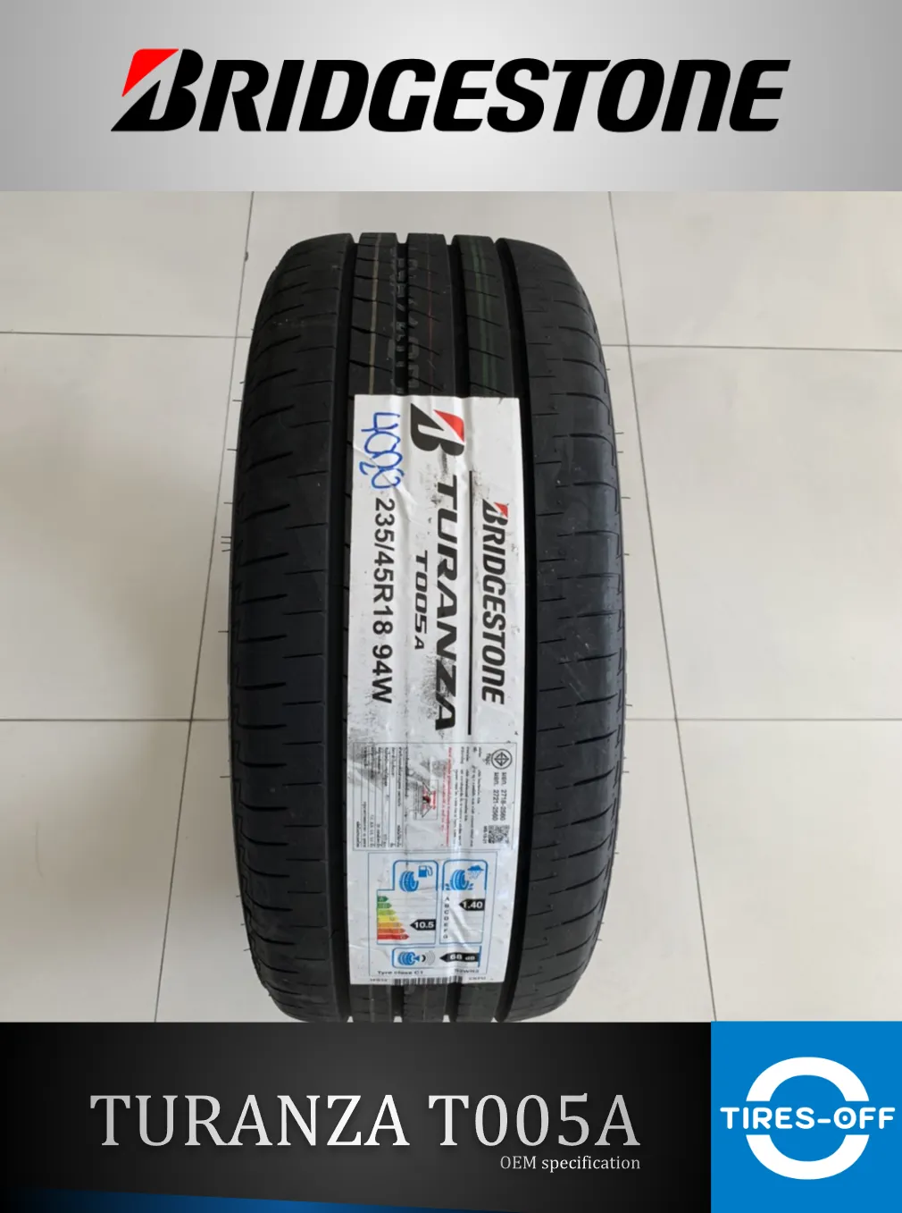 Bridgestone 235/45R18 TURANZA T005A OEM spec. ยางใหม่ ผลิตปี2021 ราคาต่อ4เส้น มีรับประกันจาก ...