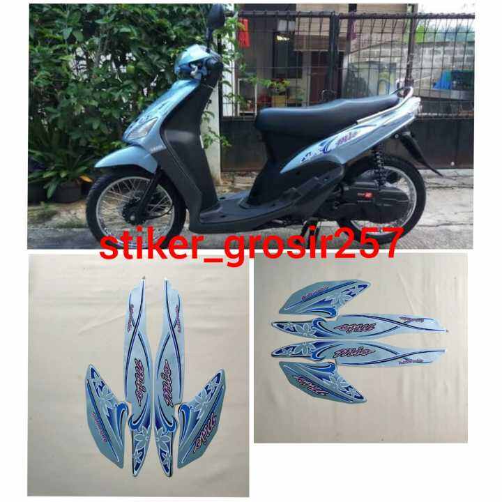 STICKER STRIPING LIS BODY MOTOR YAMAHA MIO SPORTY 2004 BIRU MUDA ...