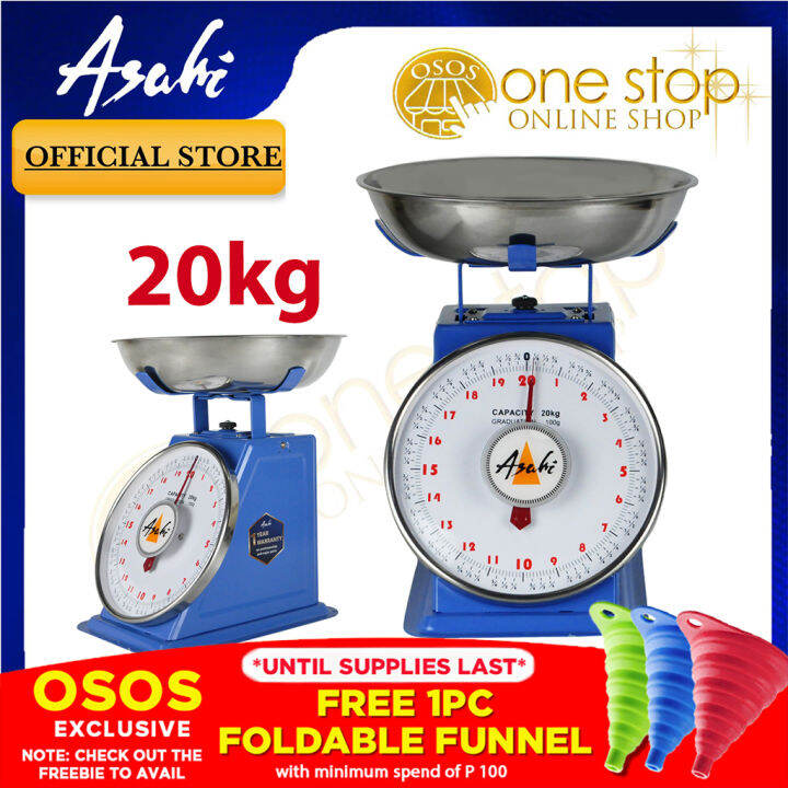 Asahi Original Spring Dial Weighing Scale 20kg Aluminum Pan PS-201 •OSOS• | Lazada PH