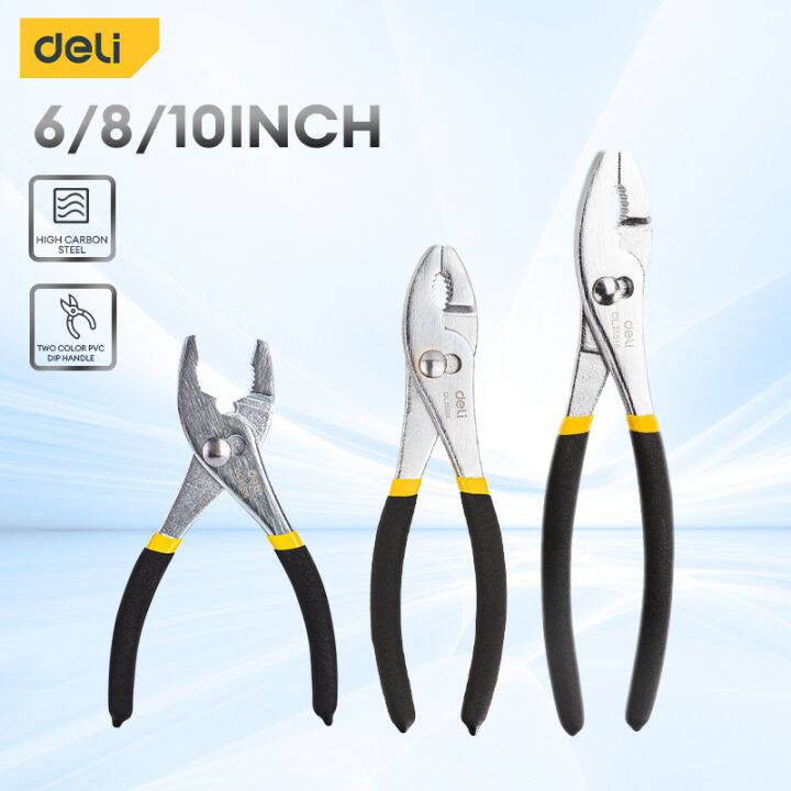 Deli Slip Joint Plier 6"/8"/10" Industrial Adjustable Pliers Fish Lip ...