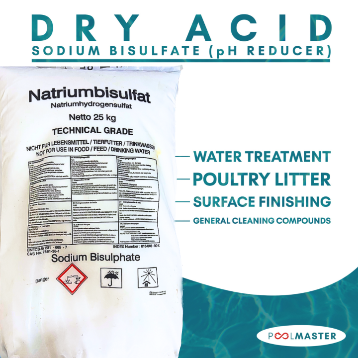 Dry Acid Sodium Bisulphate pH and Alkalinity Reducer for Swimming Pool 25kg, Made in USA | Lazada PH