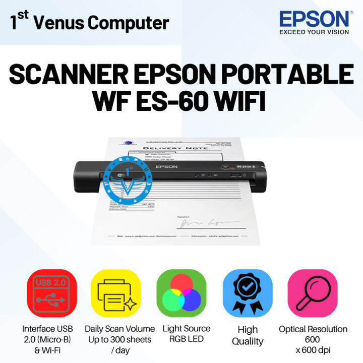 SCANNER EPSON PORTABLE WF ES-60 WIFI / WORKFORCE / SCANNER PORTABLE ES ...