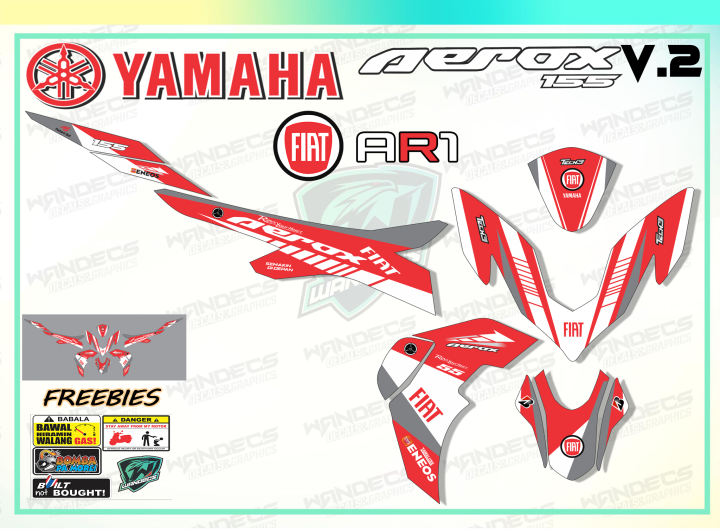 Yamaha Aerox V2 Decals - ( Fully Laminated -Gloss Vinyl high grade ...