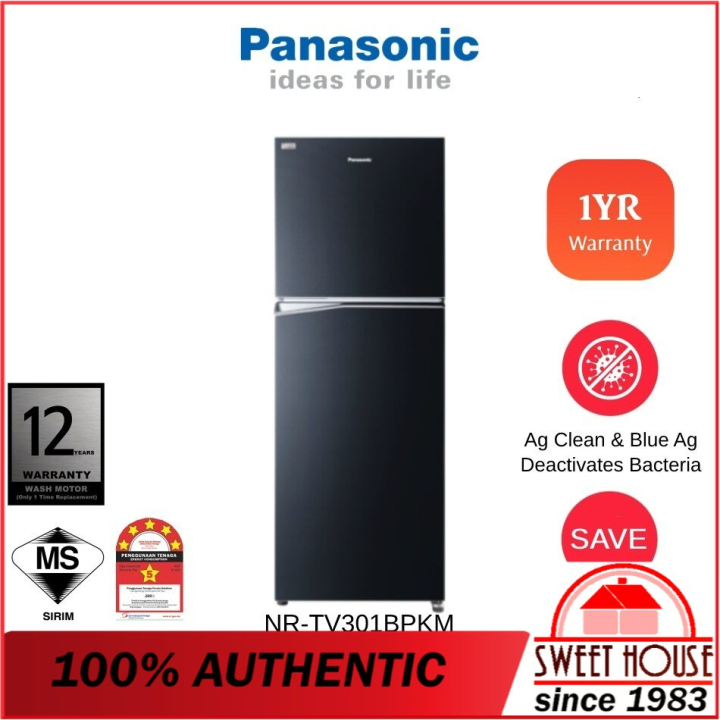 Panasonic 288L 2 Door ECONAVI Inverter Refrigerator NR-TV301BPKM NR ...