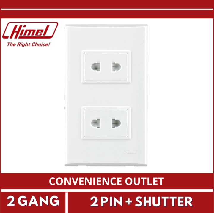 Convenience Outlet 2 Gang 16A, 250V with Shutter | Lazada PH