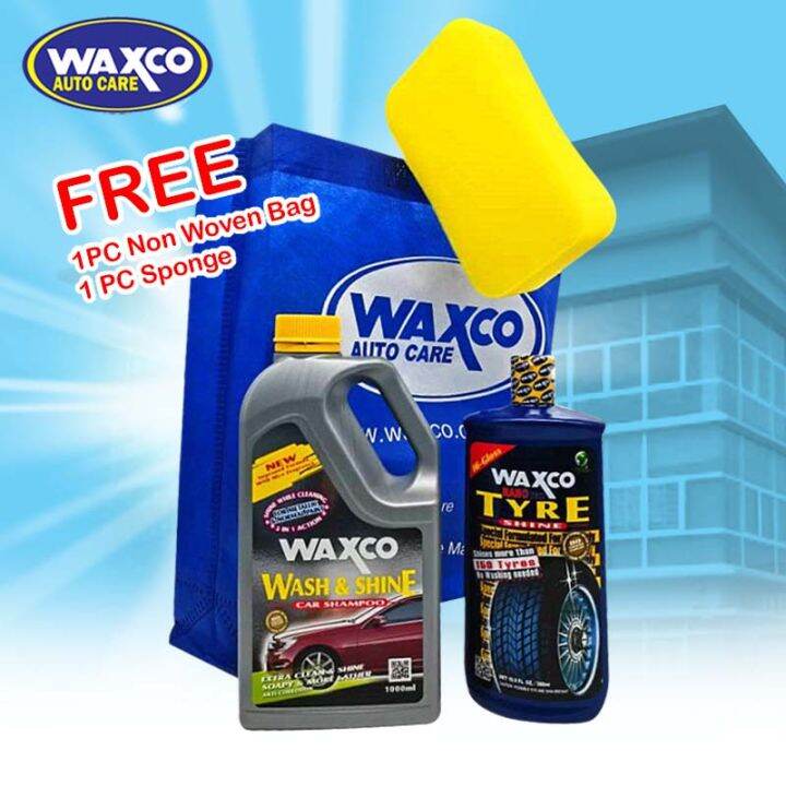 Waxco Wash & Shine 1000ml + Hi Gloss Tyre Shine 500ml (VP-WSTY) | Lazada