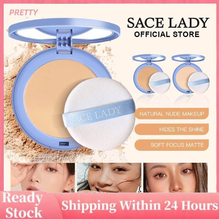 Pretty SACE LADY Pressed Powder Oil Control Makeup Matte Setting Powder ...