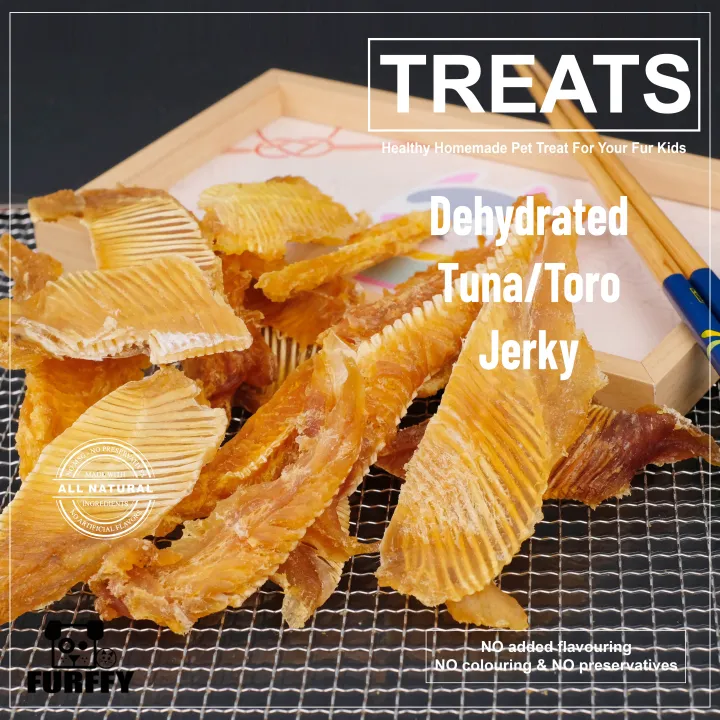 FURFFY Homemade 100% Natural Dehydrated Tuna Fish /Toro Fish Jerky (Dog ...