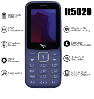 ITEL Keypad Phone 5029 2.4 Inch Screen 1200mAh | Lazada PH