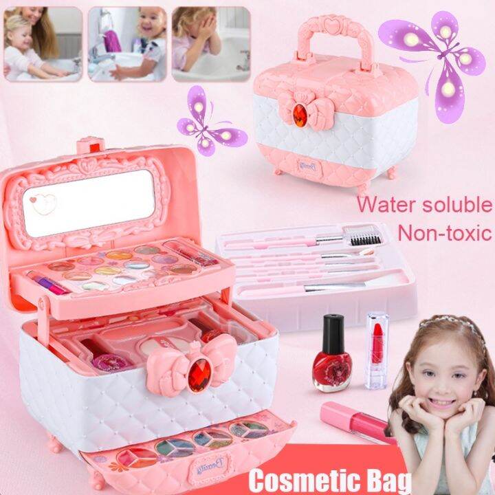 Kids Makeup Kit for Girl, Play Makeup for Little Girls with Ruby Bow ...