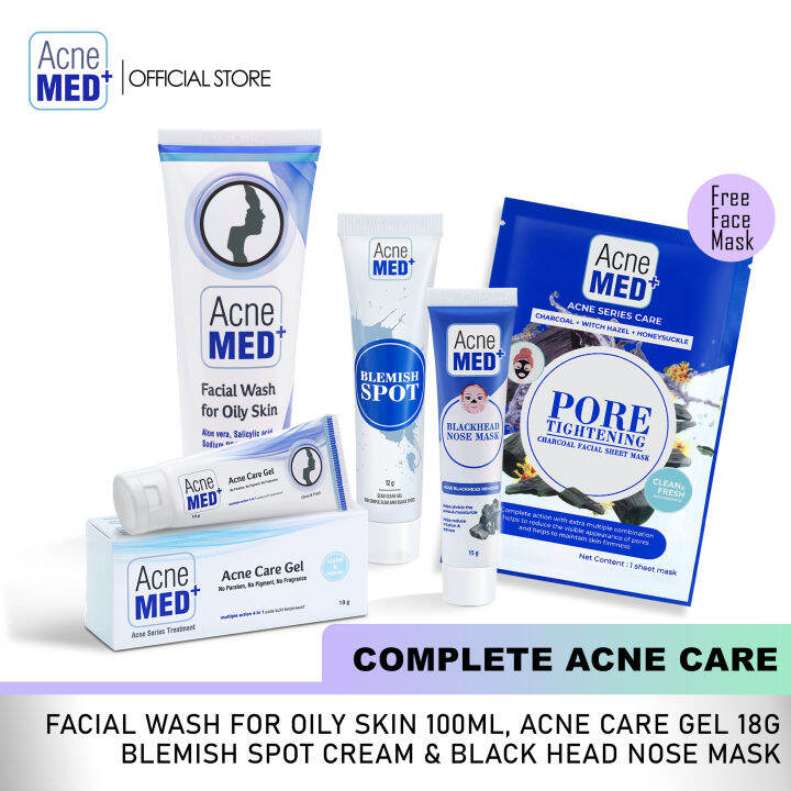 Paket Acnemed Facial Wash for Oily Skin 100+Acnemed Blackhead Nose Mask ...