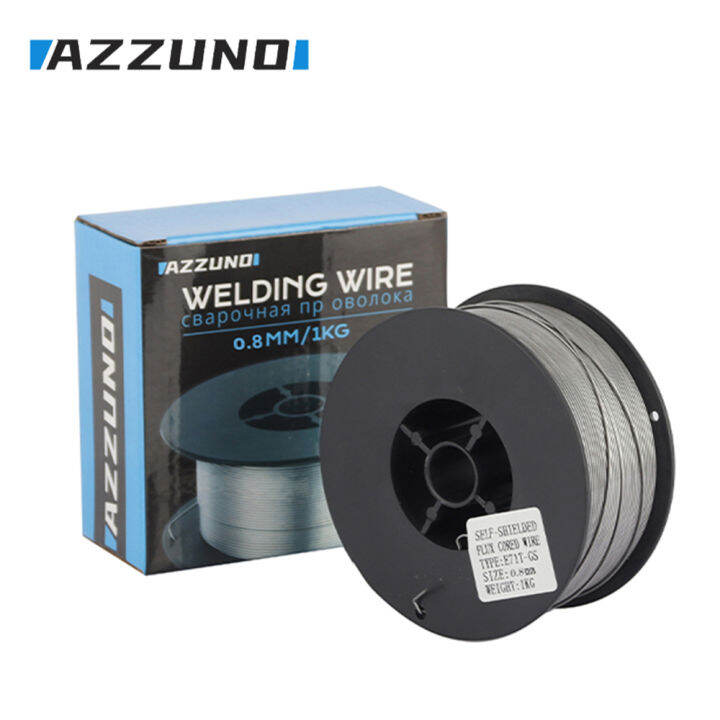 AZZUNO welding Wire MIG Gasless Flux Cored 0.8mm/1.0mm 1KG without gas Mild / Carbon Steel (E71T ...
