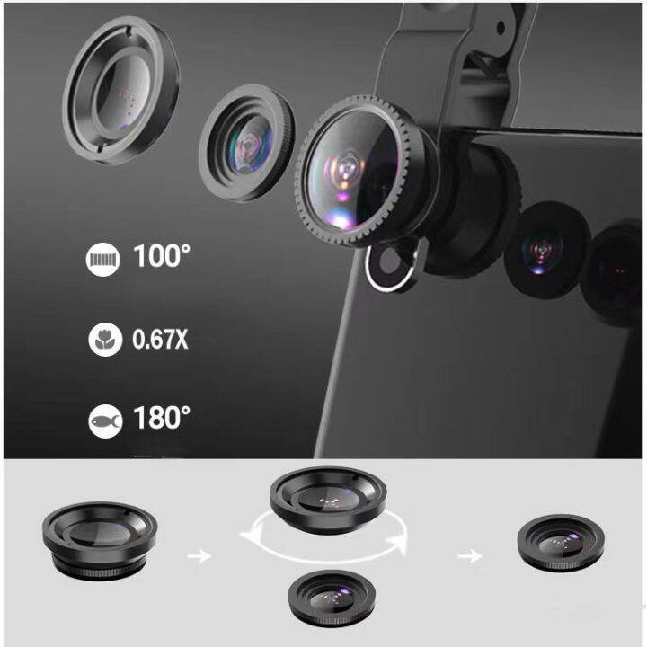 3in1 Fish Eye Lens Wide Angle Macro Lens for Smartphone Fisheye ...