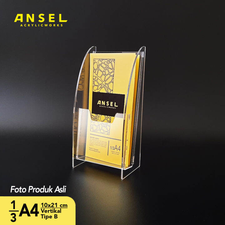 ANSEL Tempat Brosur Akrilik / Acrylic Flyer Holder - 1/3 A4 - Tipe B ...
