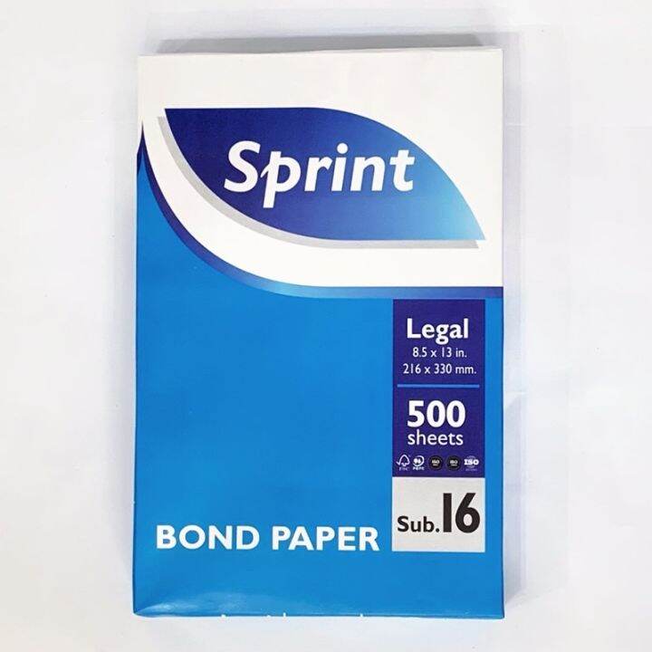 Sprint Bond Paper subs 16 short/long 500 sheets | Lazada PH