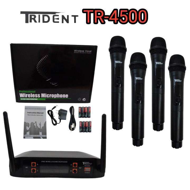 Trident 4 channel VHF wireless microphone TR-4500 | Lazada PH