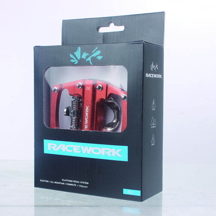 RACEWORK MTB จักรยานเหยียบล็อคตัวเองแบนแบบ Dual-วัตถุประสงค์เหยียบ CNC ...