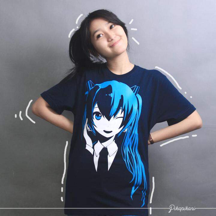 Kaos Anime Vocaloid Hatsune Miku Navy Pikapikani | Lazada Indonesia