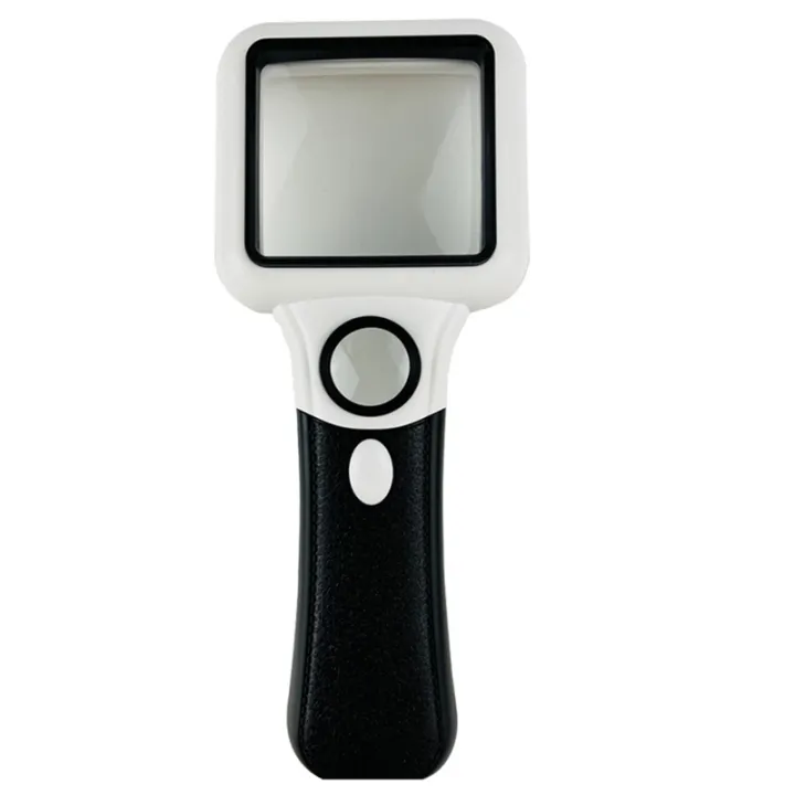 Handheld 5X 45X Lighted Magnifier with 3 LED+UV Lamp Reading Magnifying ...