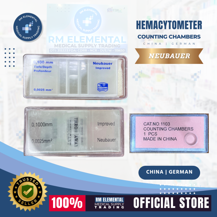 Improved Nuebauer Hemacytometer Counting Chambers (Germany or China ...