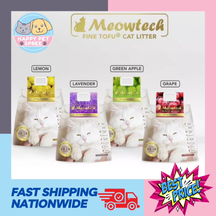 Meowtech Ultra Premium Fine Tofu Cat Litter 10.18L | Lemon, Green Apple ...