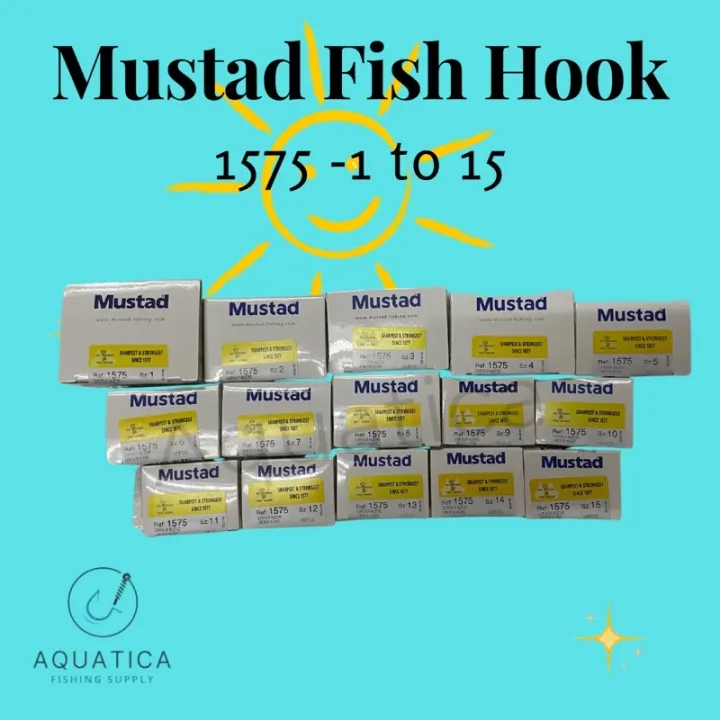 Mustad fish hook black 1575 100 pcs per box | Lazada PH