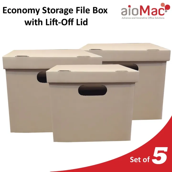 5 PIECES Carton Boxes Economy Storage File Box/ Document Organizer ...