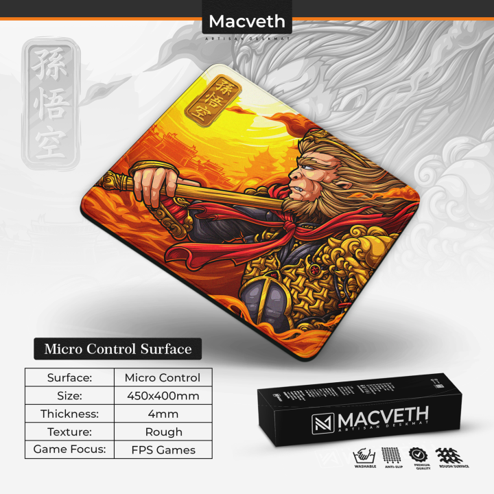 Macveth Artisan Deskmat | SanWukon | 450x400x4mm MicroControl | Rough ...