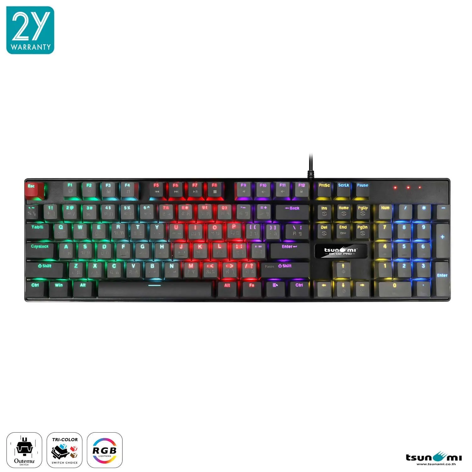 Tsunami MK-02 Mechanical Gaming Keyboard RGB คีบอร์ดแมคคานิคอล Outemu ...