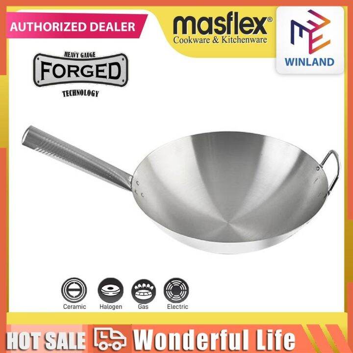 MASFLEX by Winland Stainless Steel Wok 1.8mm Thick High Quality Chinese ...