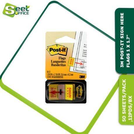 3M POST-IT SIGN HERE FLAGS 1 X 1.7" (50 SHEETS/PACK) | Lazada