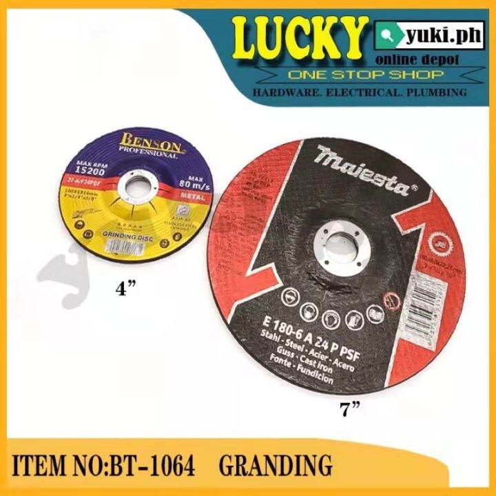 BT1064 BENSON/MAJESTA GRINDING DISC 4" 7" FOR METAL | Lazada PH