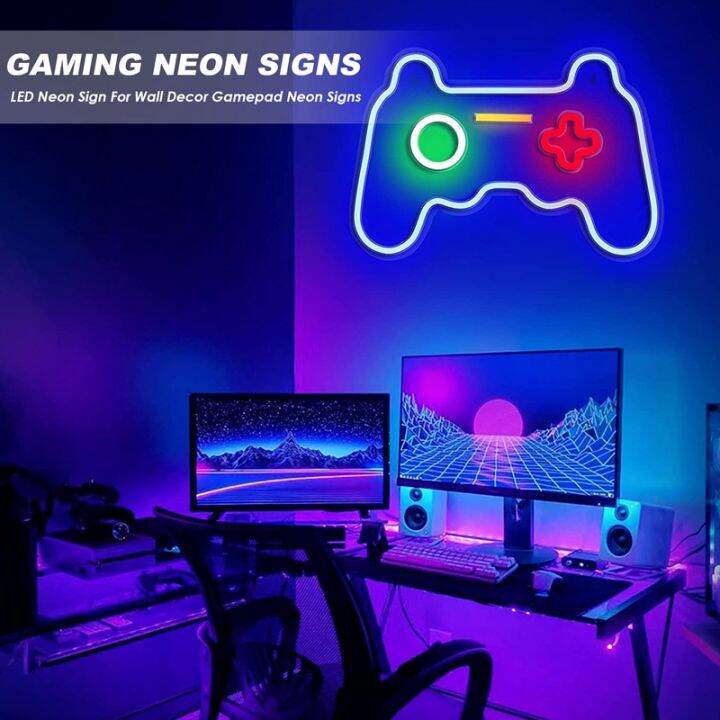 Game Neon Lights Signs LED Neon Sign for Wall Decor Gamepad Neon Signs ...