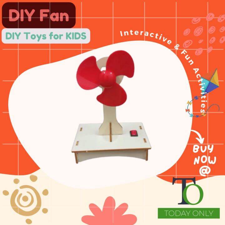 【WOODEN FAN】Projek RBT DIY Kids Toy Science STEM Education Physic ...