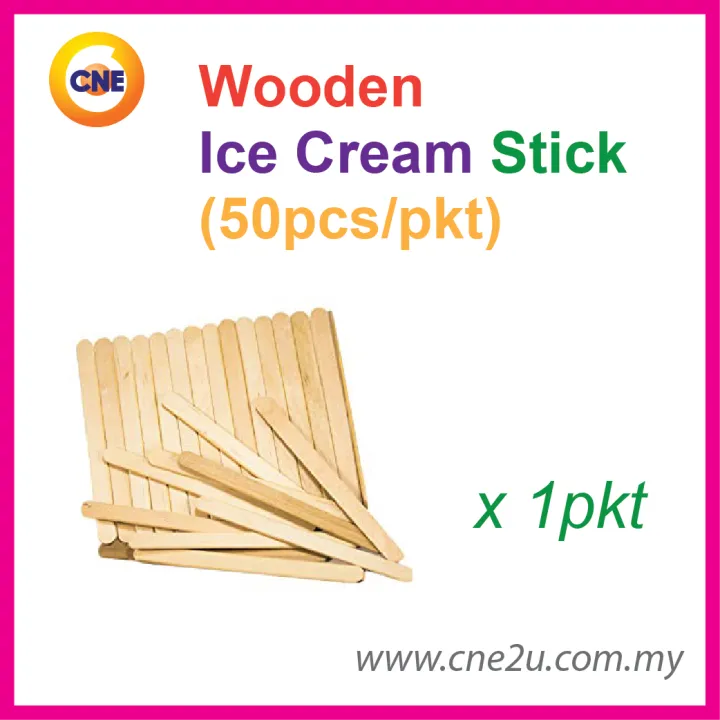 50pcs Wooden Ice Cream Stick (Brown) / Batang Ais Krim Kayu | Lazada