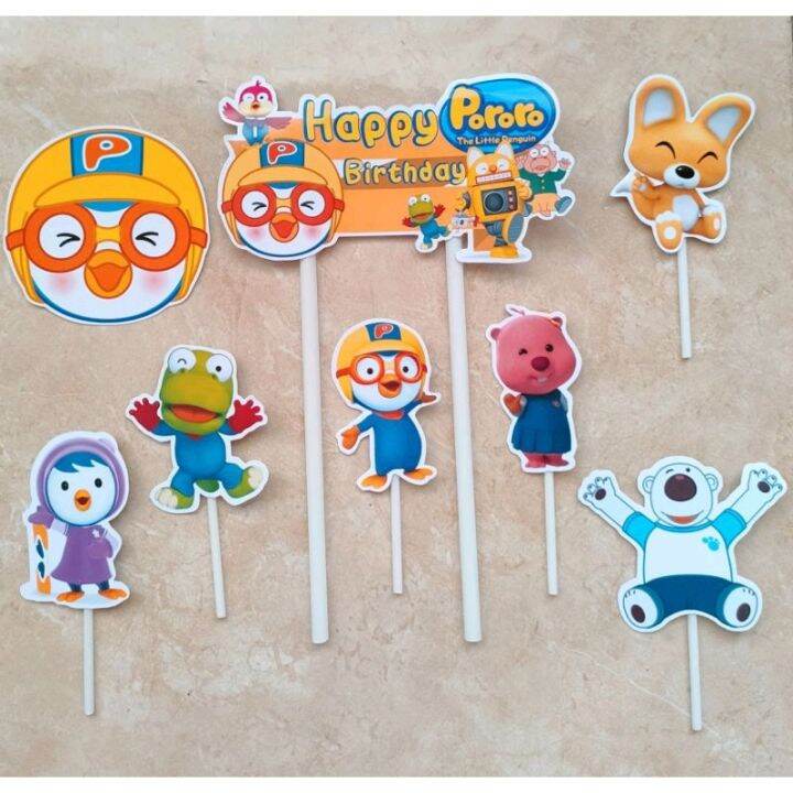 pororo cake topper hiasan kue ulang tahun tema Pororo | Lazada Indonesia