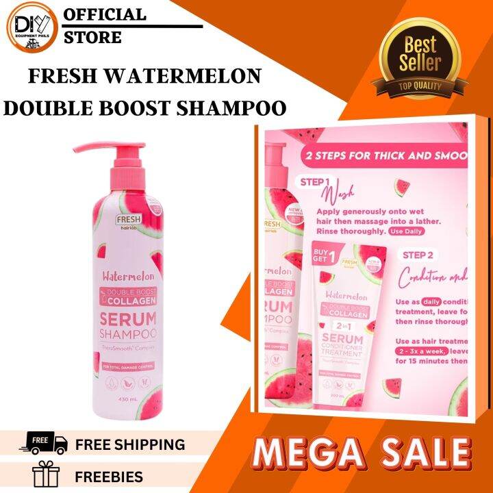 FRESH WATEMELON DOUBLE BOOST COLLAGEN SERUM SHAMPOO 430ML | Lazada PH