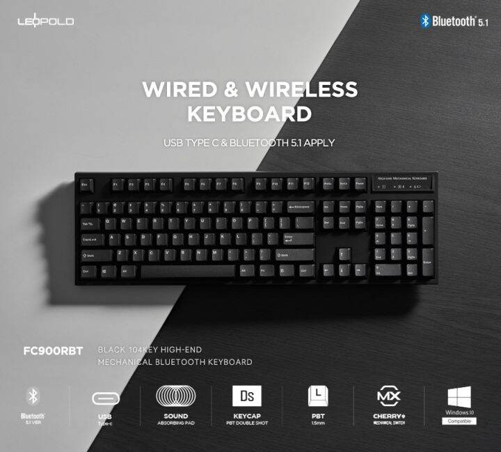 Bàn Phím Cơ Chuyên Game Không Dây - Leopold FC900RBT Bluetooth - Black ...