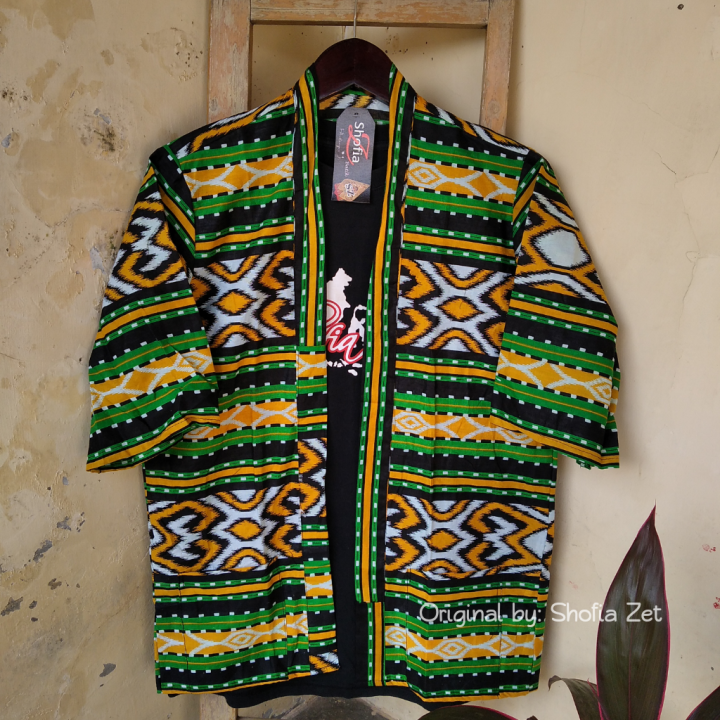Kimono Tenun Songket Etnik Outer Tenun Troso Cardigan Tenun Songket ...
