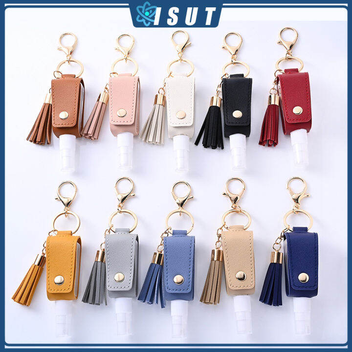 【ISUT】Portable Hand Sanitizer Holder Leather Key Chain Available ...