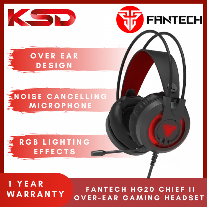 Fantech HG20 Chief II Over-Ear Gaming Headset Headphones with LED Light ...