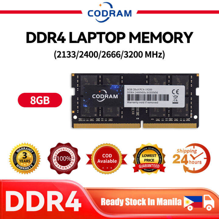 CODRAM DDR4 RAM 8GB Laptop Memory 2133mhz 2400mhz 2666mhz PC4-17000 ...