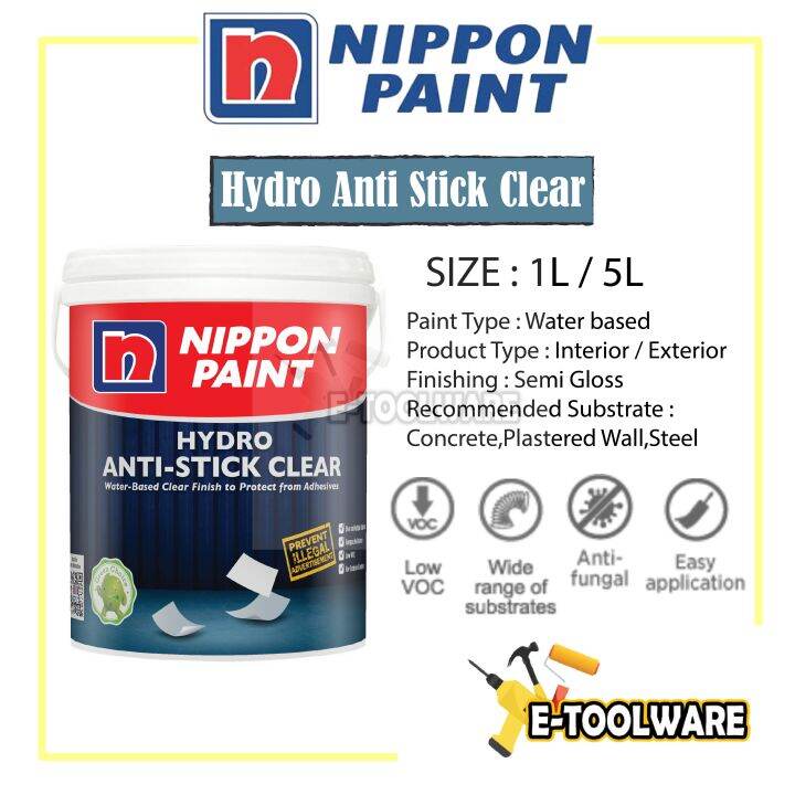 Nippon Paint Hydro Anti Stick Clear | Lazada