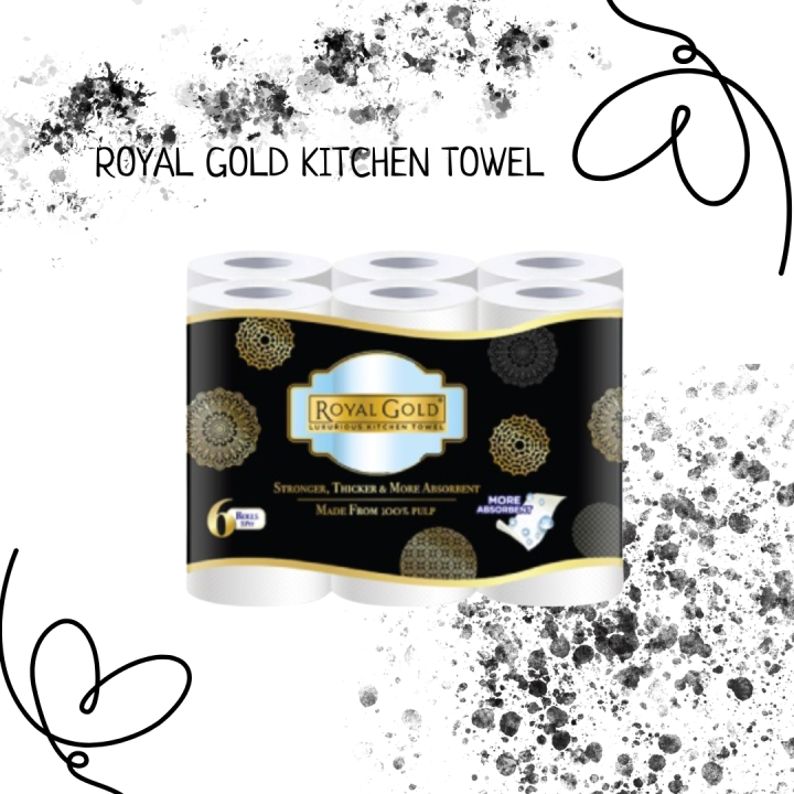 Royal Gold Kitchen Towel 2/6 Rolls | Lazada