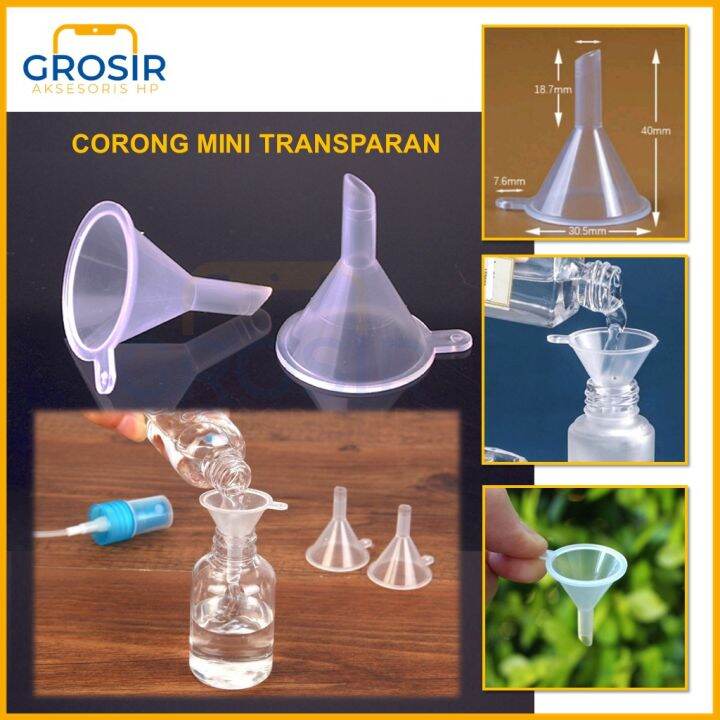 Corong Mini Plastik Transparan multifungsi (3pcs) cocok untuk isi ulang ...