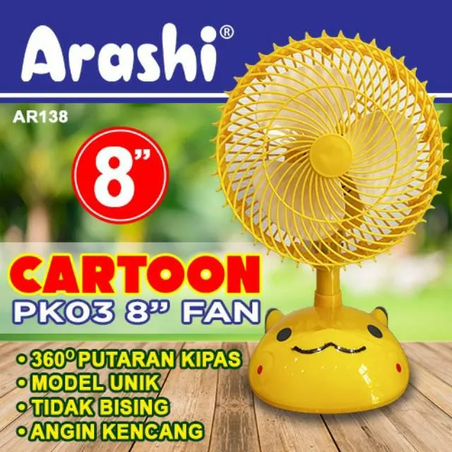 Kipas Angin Arashi Karakter 8" bisa Meja dan Dinding Angin kencang ...