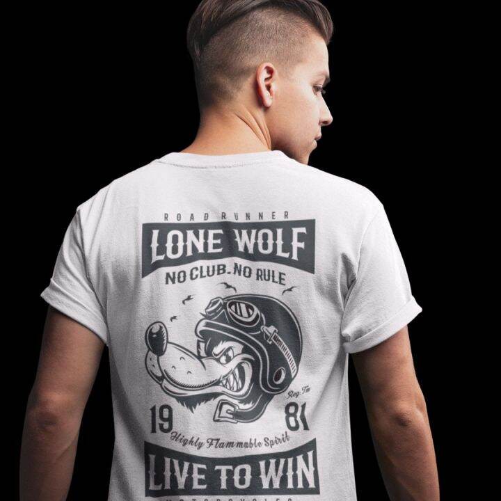 Kaos Vintage Lone Wolf Motorcycle Retro Classic Motor Bikers Vol.7 ...