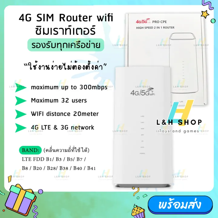 เราเตอร์ใส่ซิม LTE 4G CPE Sim Router รองรับทุกเครือข่ายมือถือ ความเร็ว ...