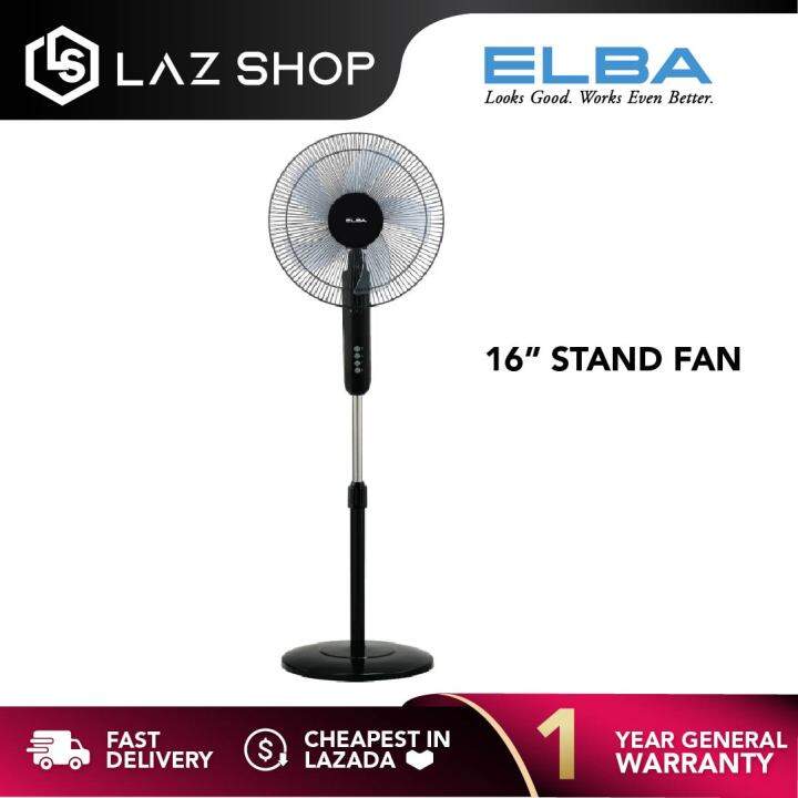 Elba 16'' 50w 5 Blades Stand Fan ESF-J1656(BK) *Similar F-LSA10 | Faber 16'' 5 Blades 3 Speeds ...